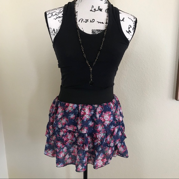 Skirts | Super Cute Floral Mini Skirt Tiered Flowy Fabric | Poshmark